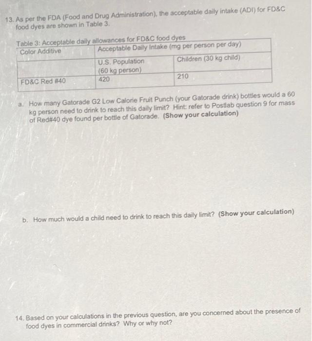13. As per the FDA (Food and Drug Administration), | Chegg.com