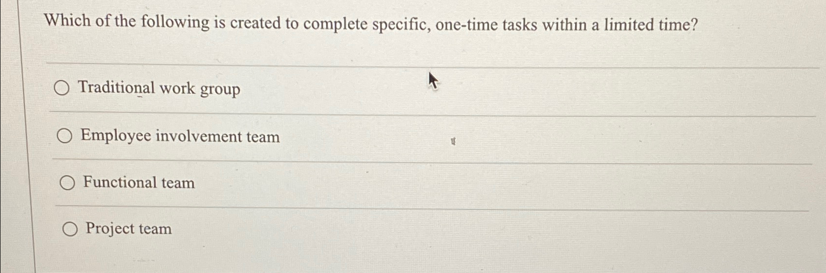 Solved Which of the following is created to complete | Chegg.com