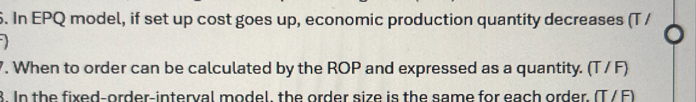 Solved In EPQ model, if set up cost goes up, ﻿economic | Chegg.com
