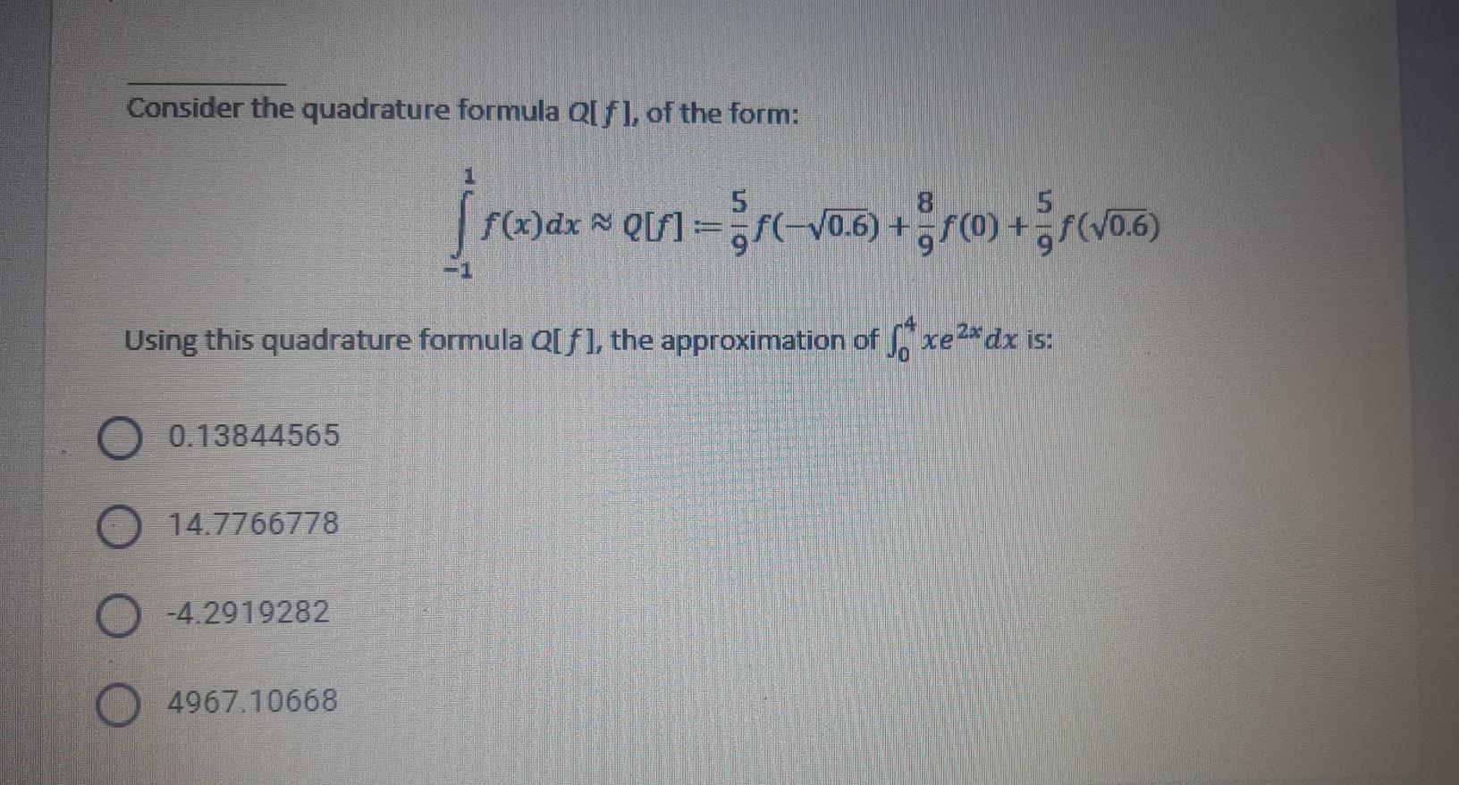 Solved Consider the quadrature formula Q[f], of the form: | Chegg.com