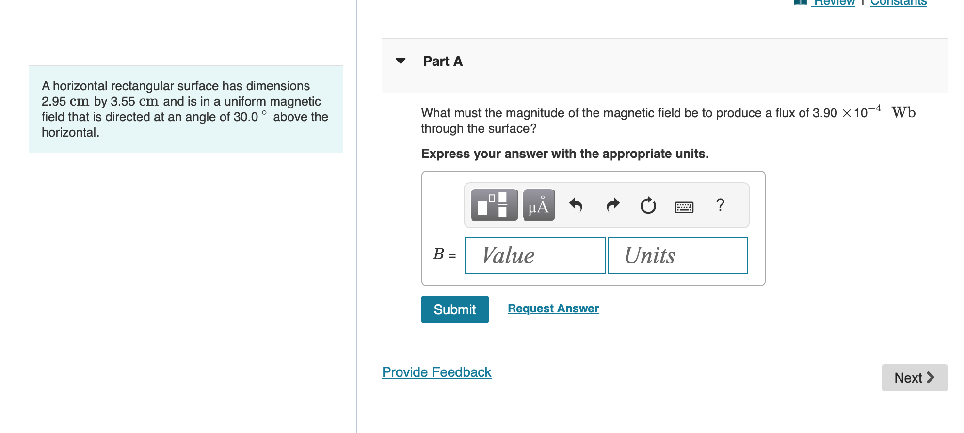 Part AA horizontal rectangular surface has | Chegg.com