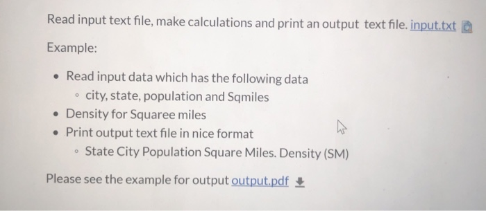 Solved Read Input Text File Make Calculations And Print An 5601