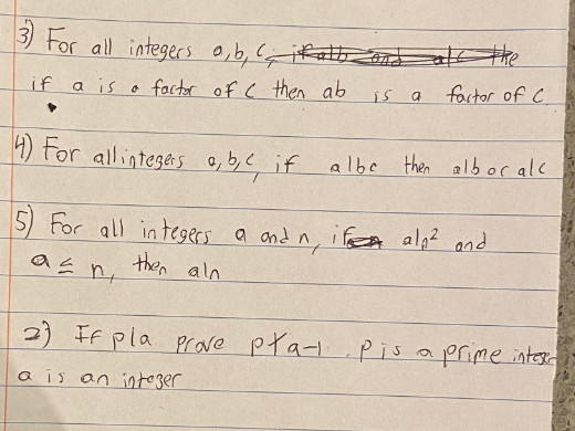 Solved For all integers a,b,cif a ﻿is a factor of c ﻿then ab | Chegg.com