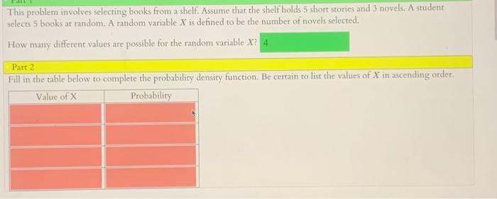 Solved This problem involves selecting books from a shelf. | Chegg.com