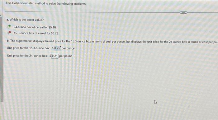 Solved Use Polya's four-step method to solve the following | Chegg.com