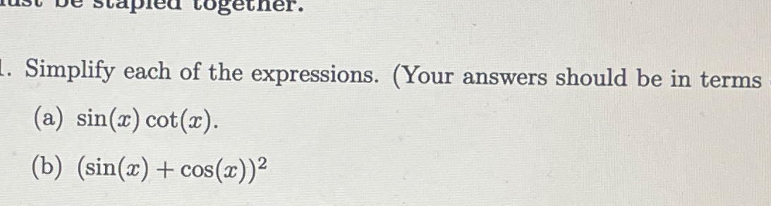 Solved Simplify each of the | Chegg.com