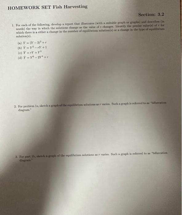 Solved HOMEWORK SET Fish Harvesting Section: 3.2 1. For each | Chegg.com