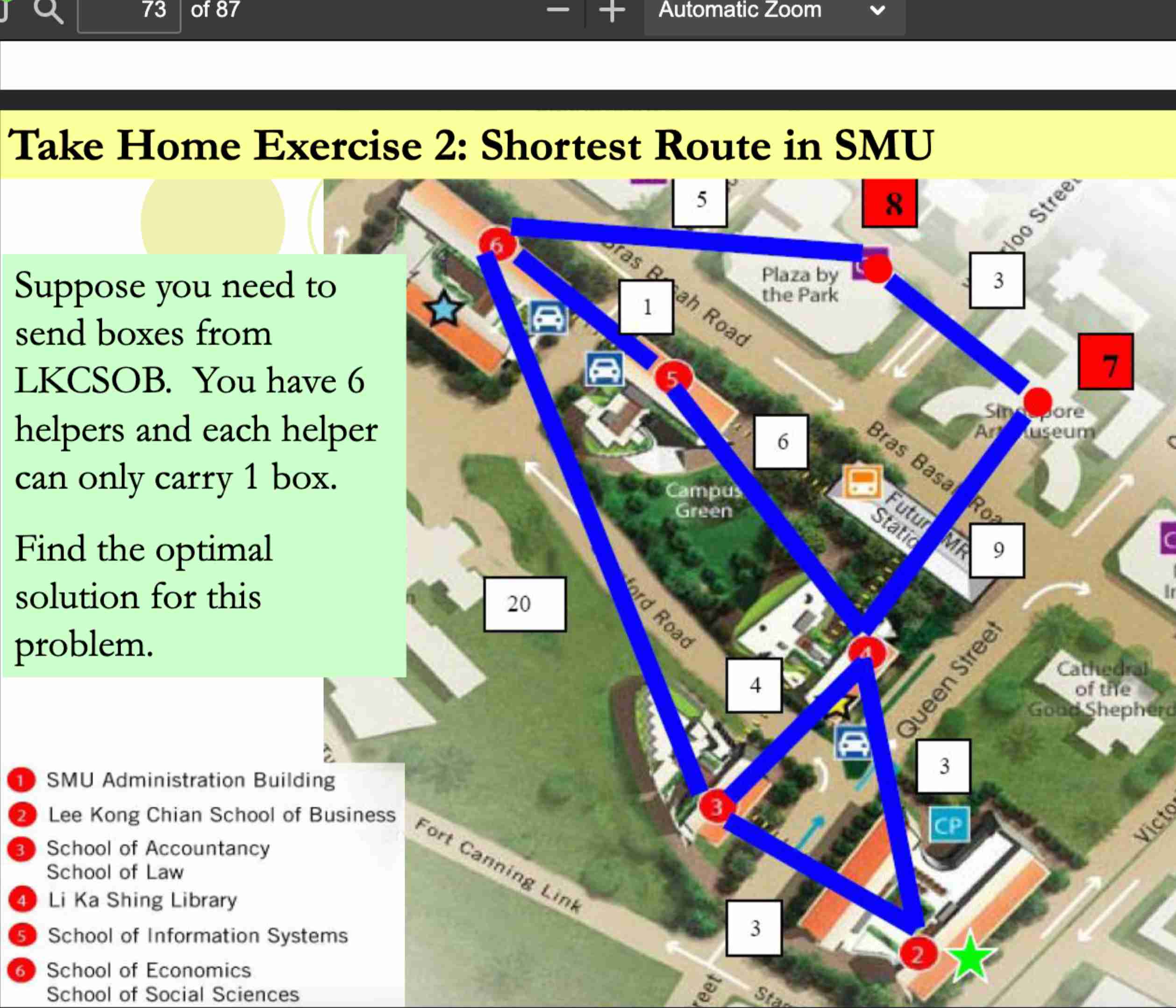 Take Home Exercise 2: Shortest Route in SMU | Chegg.com