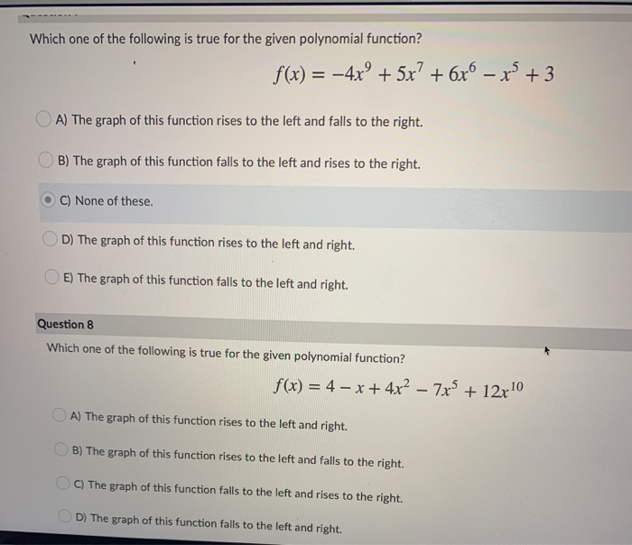 Solved Which one of the following is true for the given | Chegg.com