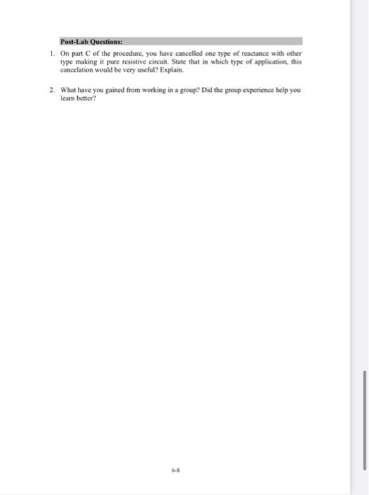 Solved LAB 7: Open-Ended Lab Experiment Impedance | Chegg.com