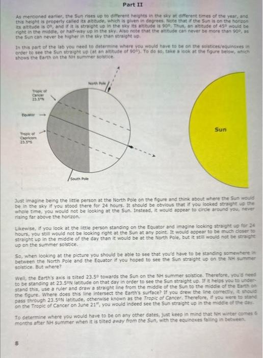 Solved Part II As mentioned earlier, the Sun rises up to | Chegg.com Solved Part II As mentioned earlier, the Sun rises up to | Chegg.com