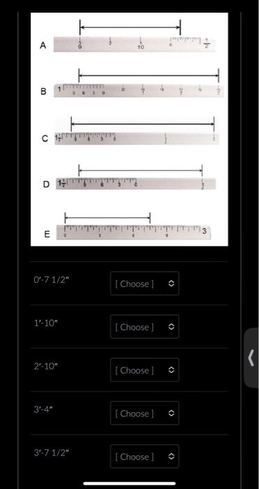 Solved Match the following measurements with the pictures | Chegg.com