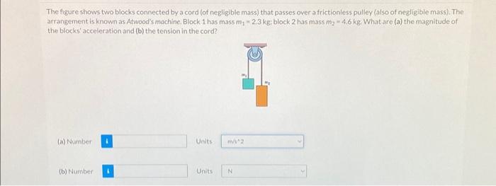 Solved The figure shows two blocks connected by a cord (of | Chegg.com