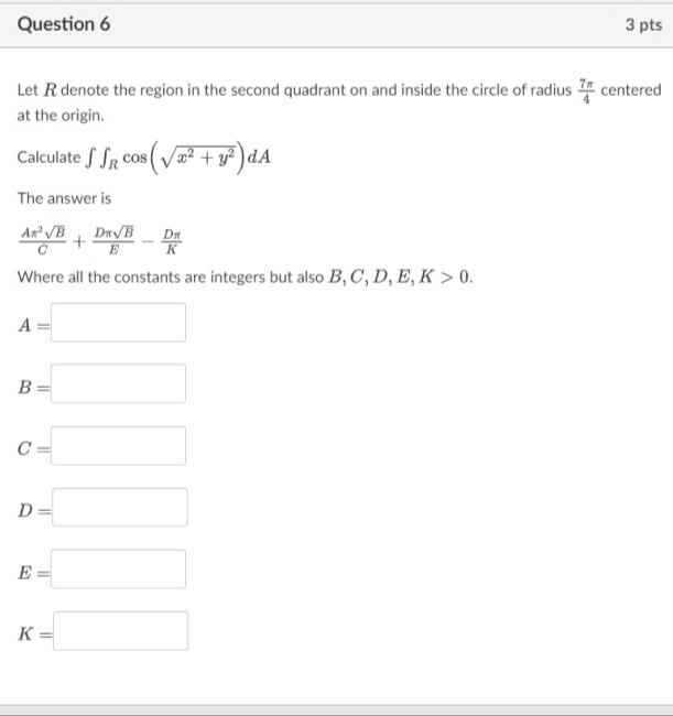 Solved Question 63 ﻿ptsLet R ﻿denote the region in the | Chegg.com