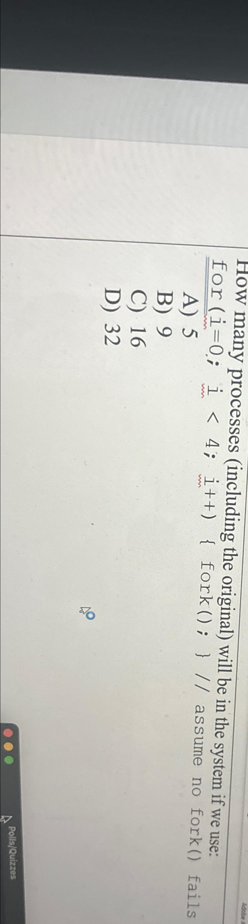 Solved How many processes (including the original) ﻿will be | Chegg.com