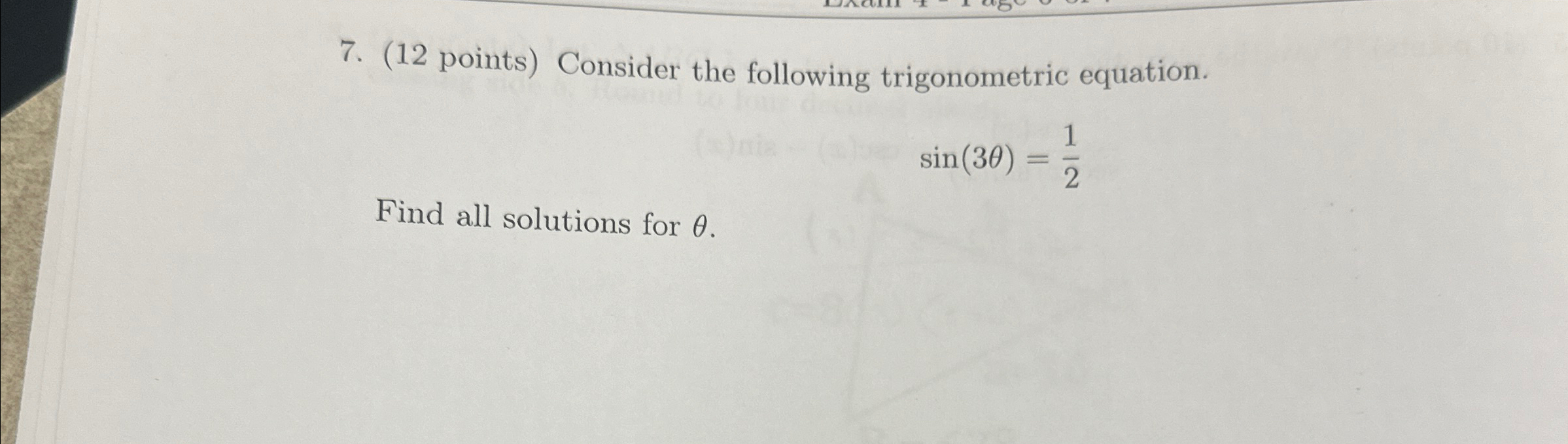 Solved (12 ﻿points) ﻿Consider the following trigonometric | Chegg.com