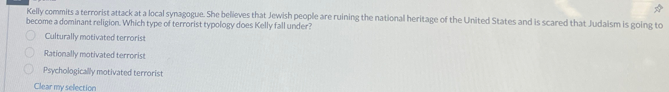 Solved Kelly commits a terrorist attack at a local | Chegg.com