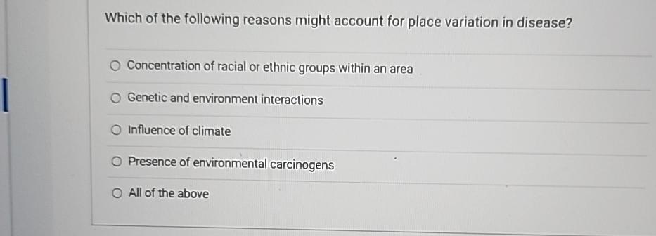 Solved Which of the following reasons might account for | Chegg.com