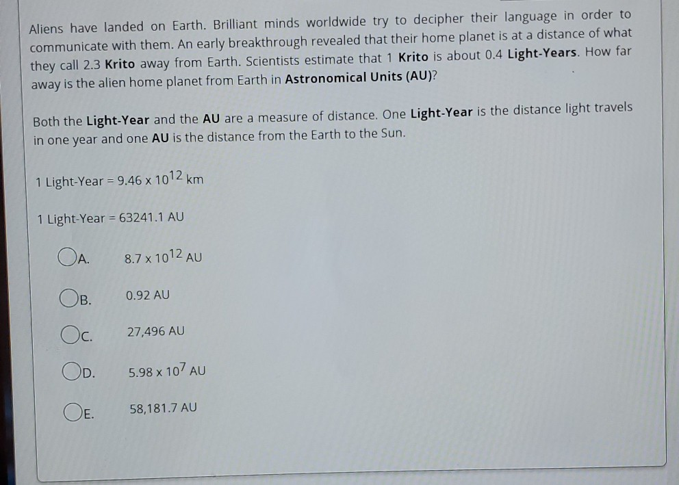 Solved Aliens have landed on Earth. Brilliant minds | Chegg.com