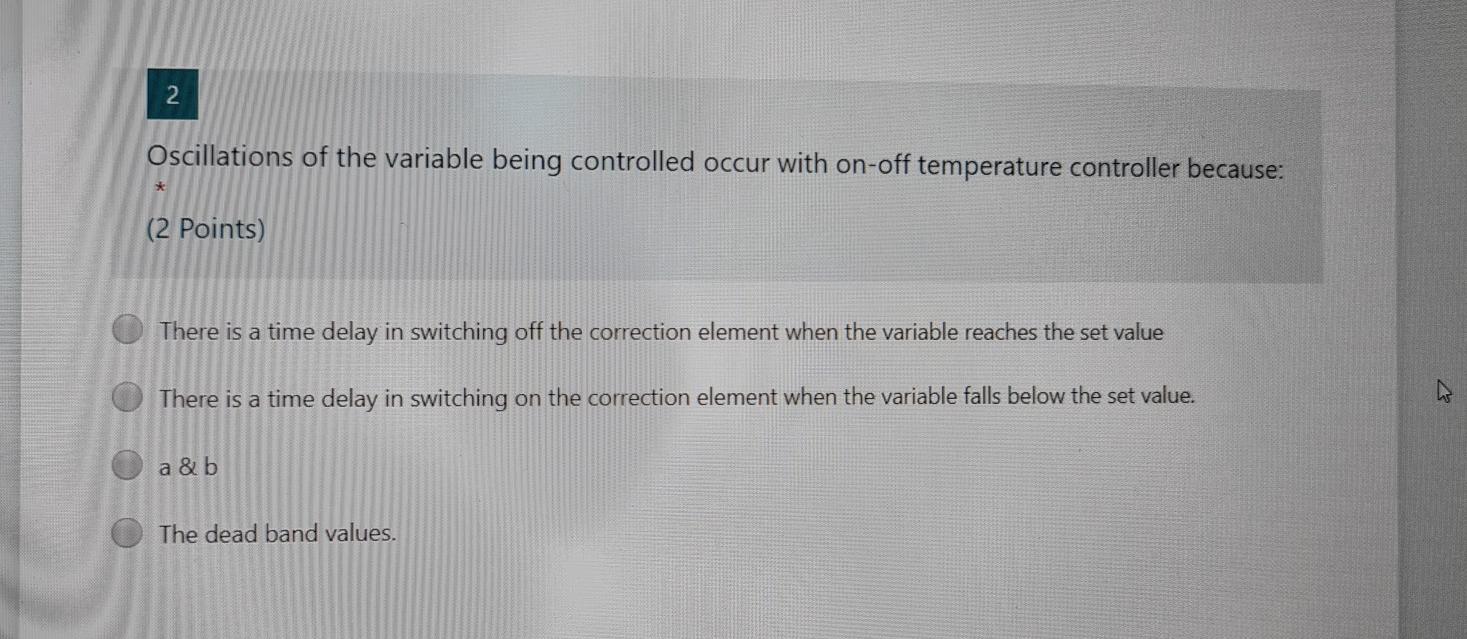 Solved 2 Oscillations of the variable being controlled occur | Chegg.com