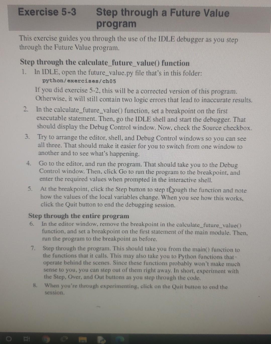 Exercise 5-3 Step through a Future Value program This | Chegg.com