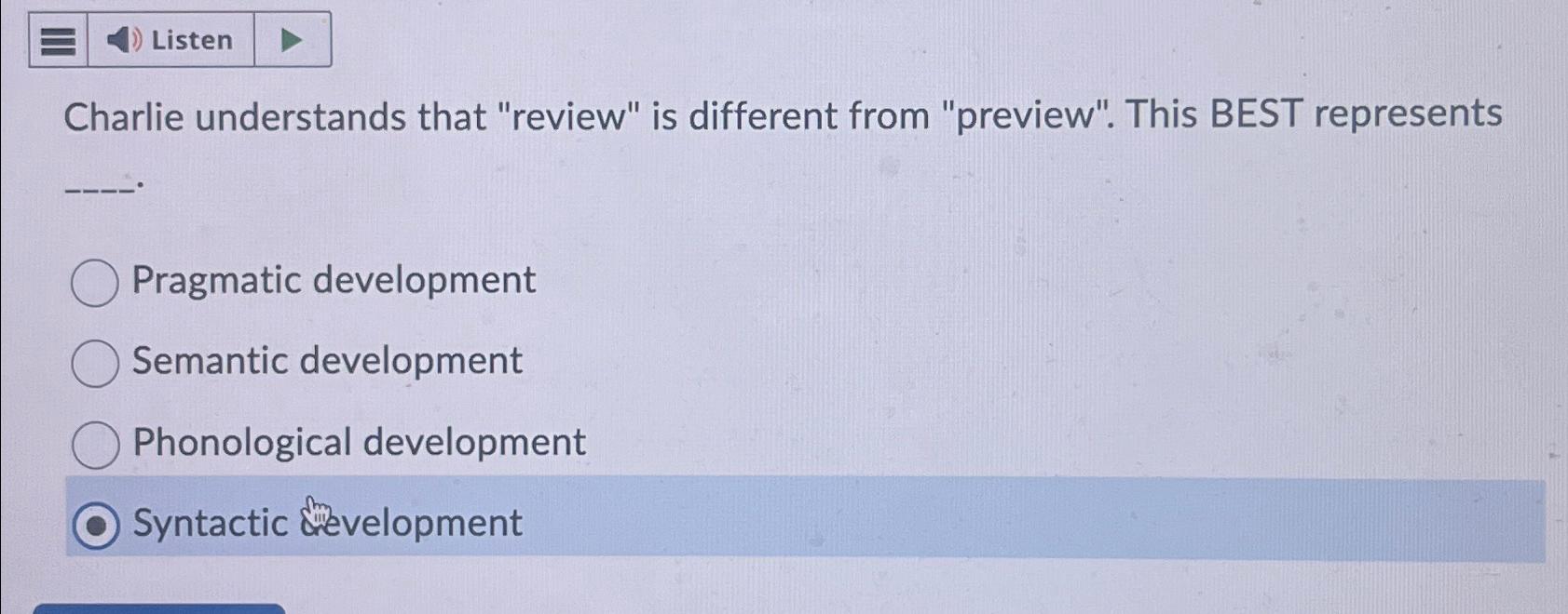 Solved ListenCharlie understands that "review" is different | Chegg.com