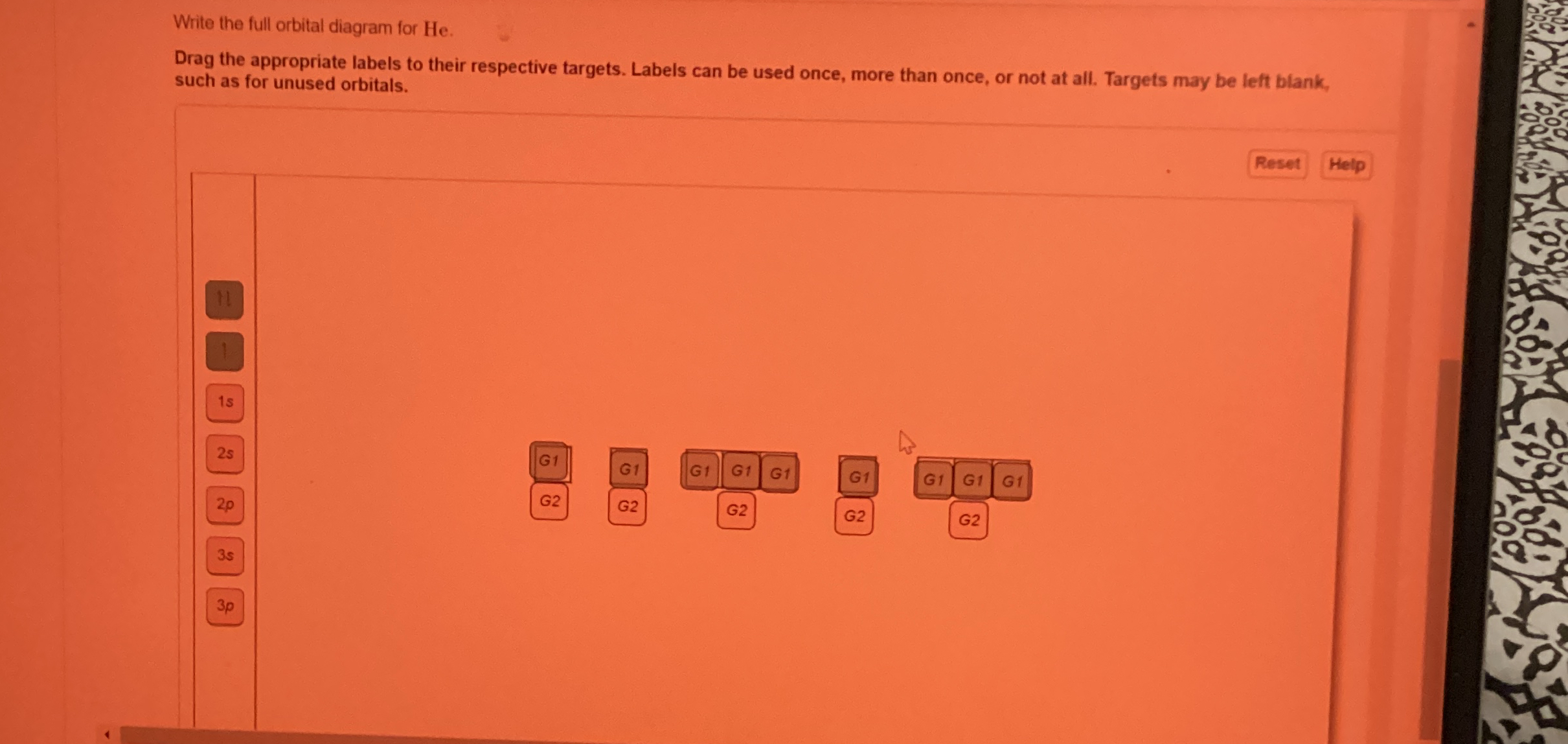 Solved Write the full orbital diagram for He.Drag the | Chegg.com
