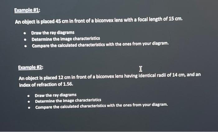 Solved Example #1: An object is placed 45 cm in front of a | Chegg.com