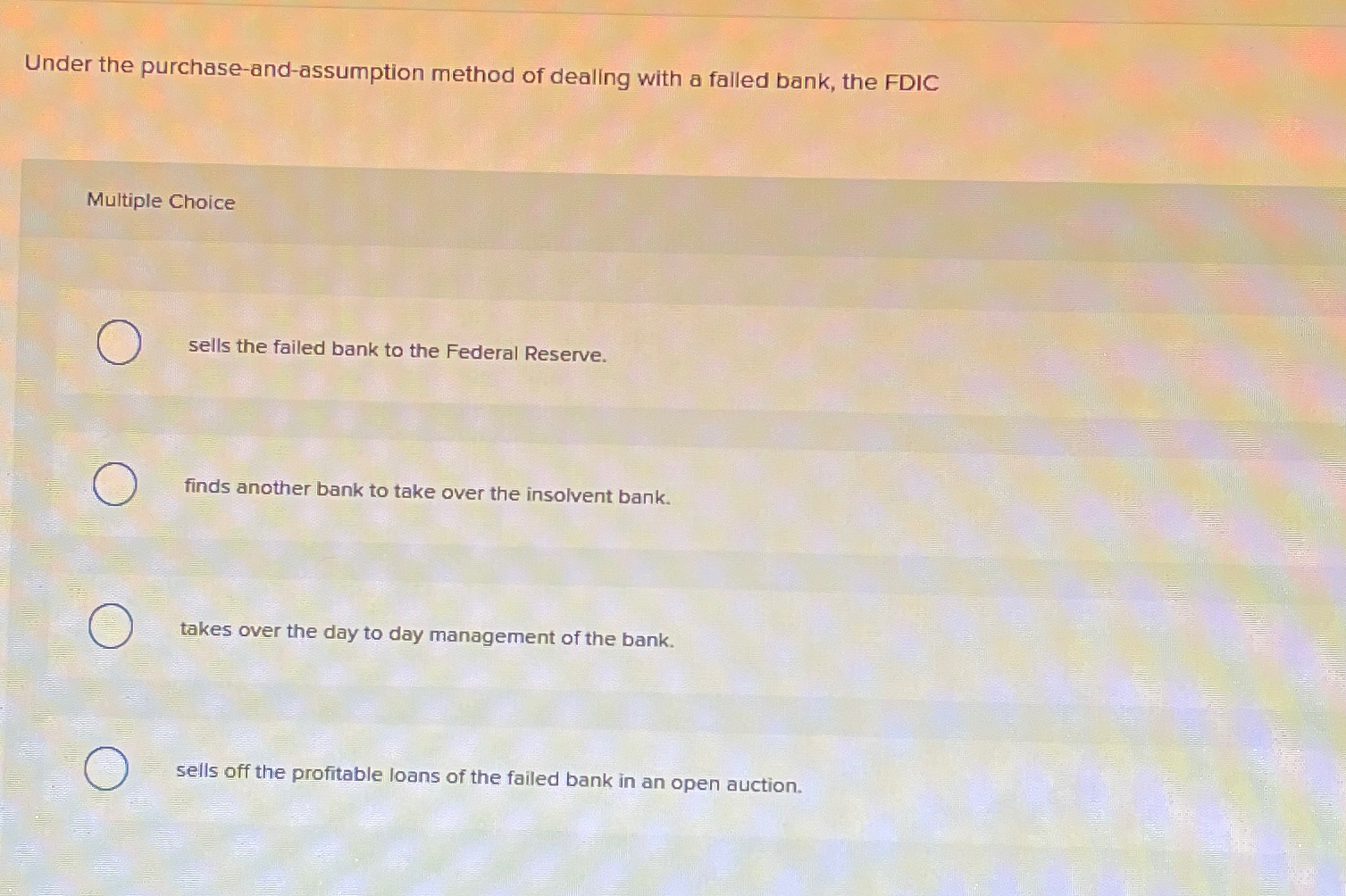 Solved Under the purchase-and-assumption method of dealing | Chegg.com