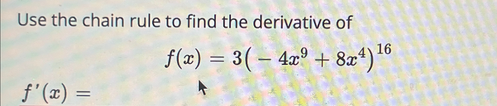 Solved Use the chain rule to find the derivative | Chegg.com