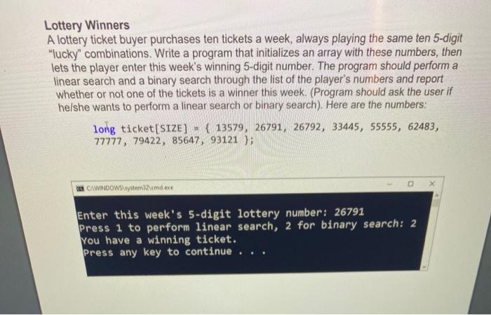 Solved Lottery Winners A lottery ticket buyer purchases ten | Chegg.com