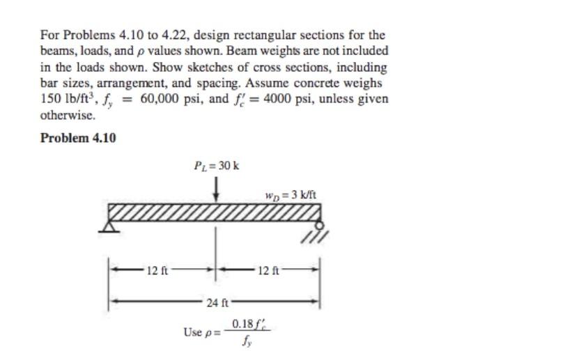 Solved For Problems 4.10 to 4.22, design rectangular | Chegg.com