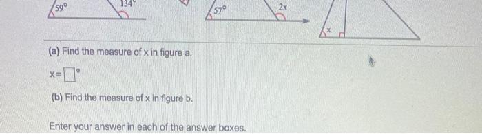Solved Find the measure of the angle marked x in each of the | Chegg.com