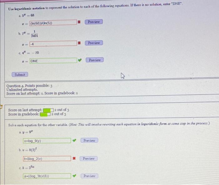 Solved Use logarithmic notation to represent the solution to | Chegg.com