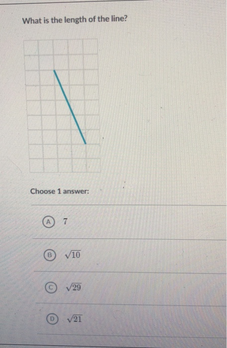 Solved What is the length of the line? Choose 1 answer: 7 | Chegg.com