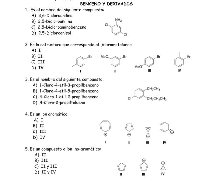 Solved 1. Es el nombre del siguiente compuesto: A) | Chegg.com