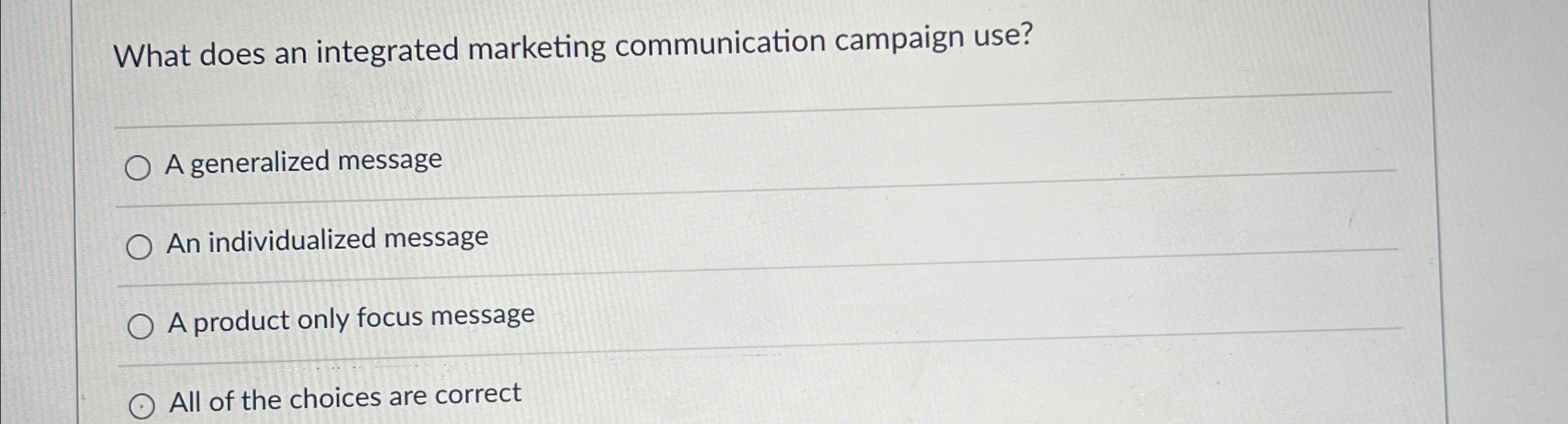 Solved What does an integrated marketing communication | Chegg.com