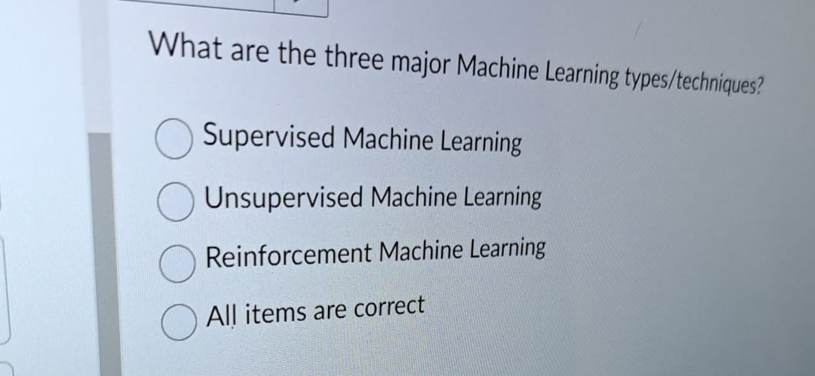 Solved What are the three major Machine Learning | Chegg.com