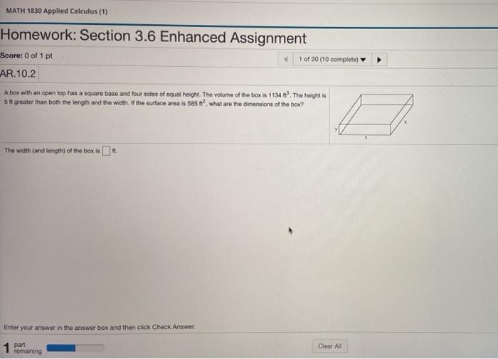 Solved MATH 1830 Applied Calculus (1) Homework: Section 3.6 | Chegg.com Solved MATH 1830 Applied Calculus (1) Homework: Section 3.6 | Chegg.com