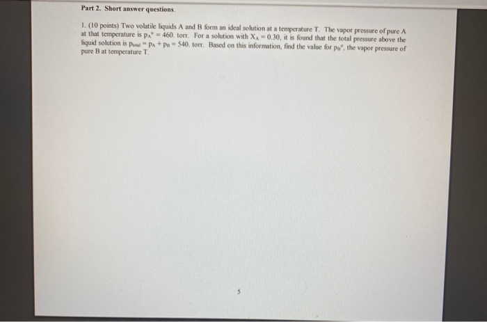 Solved Part 2. Short answer questions. 1. (10 points) Two | Chegg.com