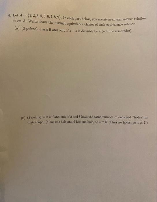 Solved 4. Let A={1,2,3,4,5,6,7,8,9}. In each part below, you | Chegg.com