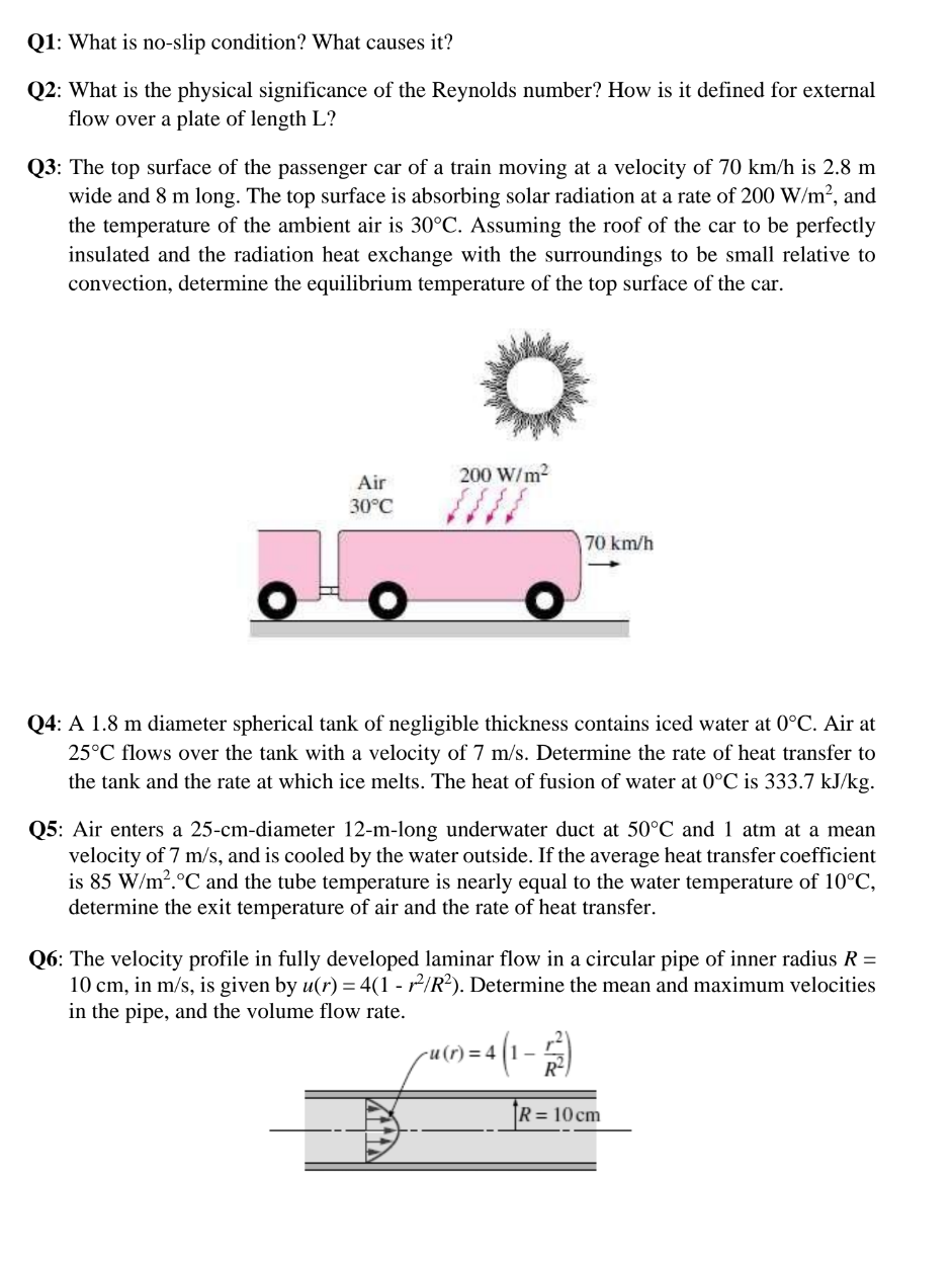 Solved Q1: What is no-slip condition? What causes it?Q2: | Chegg.com