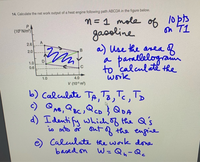 Solved 14 Calculate The Net Work Output Of A Heat Engine
