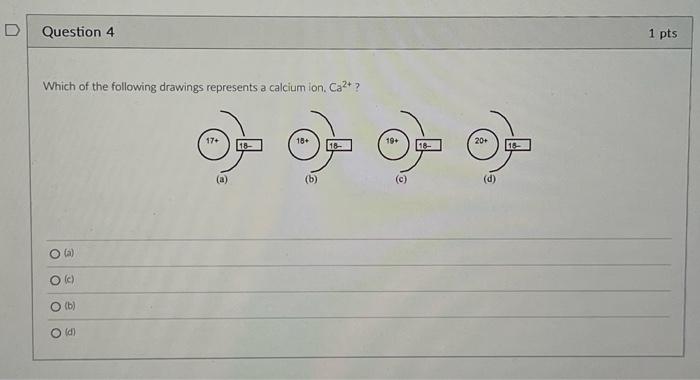 Solved Which of the following drawings represents a calcium | Chegg.com