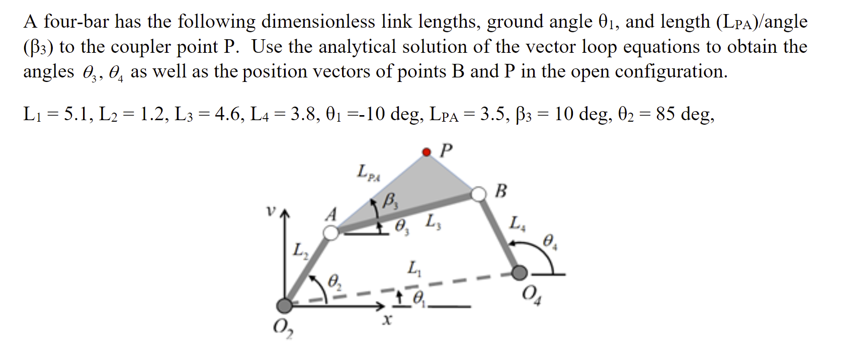 Solved Dynamics of Machines. Vector Loop Analysis. Please | Chegg.com