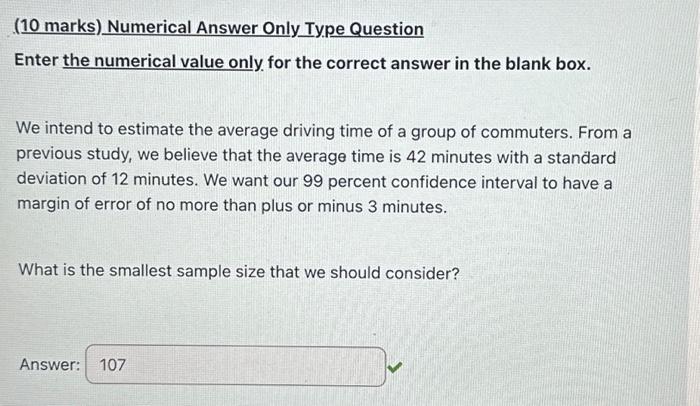 Solved (10 marks) Numerical Answer Only Type Question Enter | Chegg.com