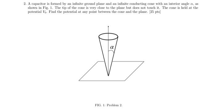 2. A capacitor is formed by an infinite ground plane | Chegg.com