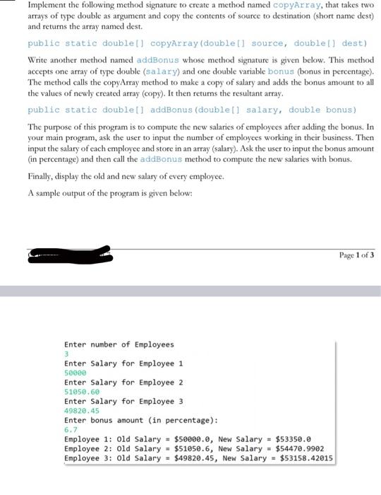 Solved Implement The Following Method Signature To Create A 