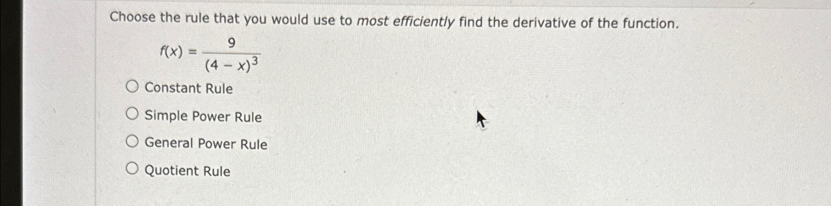 Solved Choose the rule that you would use to most | Chegg.com