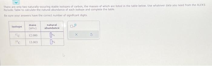 Solved There are only two naturally-occuring stable isotopes | Chegg.com